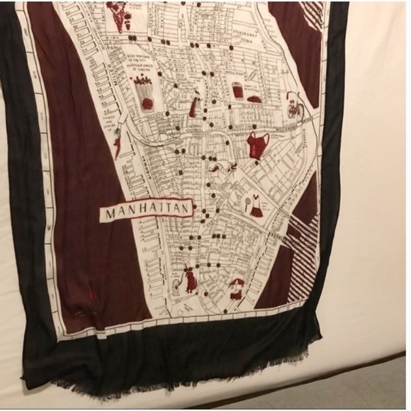 kate spade | Accessories | Kate Spade New York Map Oblong Scarf Nwot ...